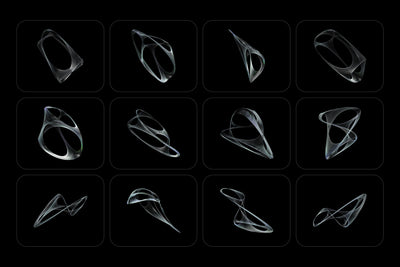 3D Chrome Wireframes